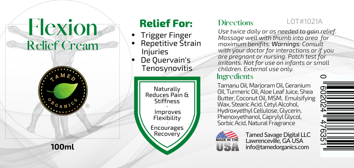 Flexion Treatment Cream for Trigger Finger – Tamed Organics Natural ...